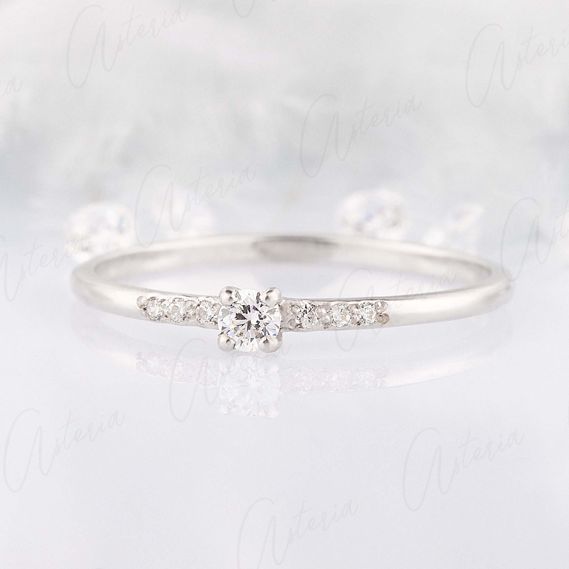 Minimalist 925 sterling silver cz promise ring for her – YourAsteria